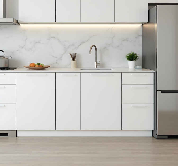 plain white design kitchen wall sticker