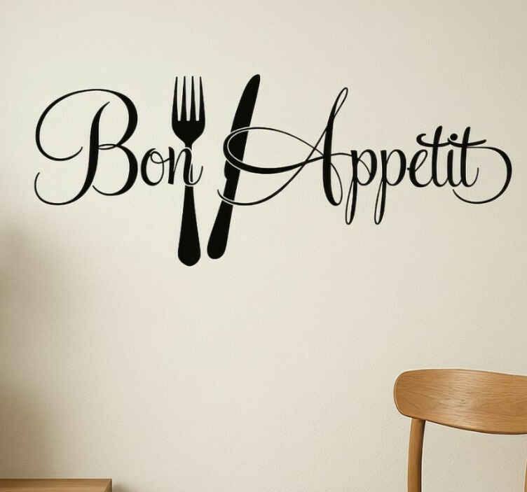 Bon appetit with cutlery restaurant sticker