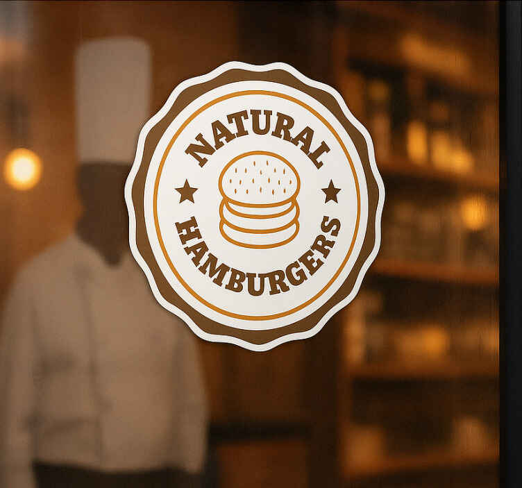 Natural hamburguers restaurant sticker