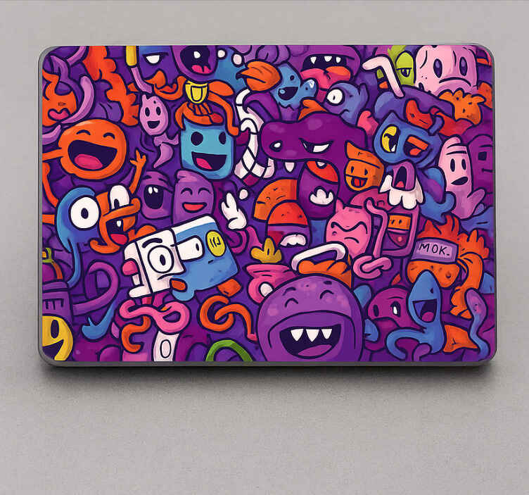 Funky cartoon food laptop sticker