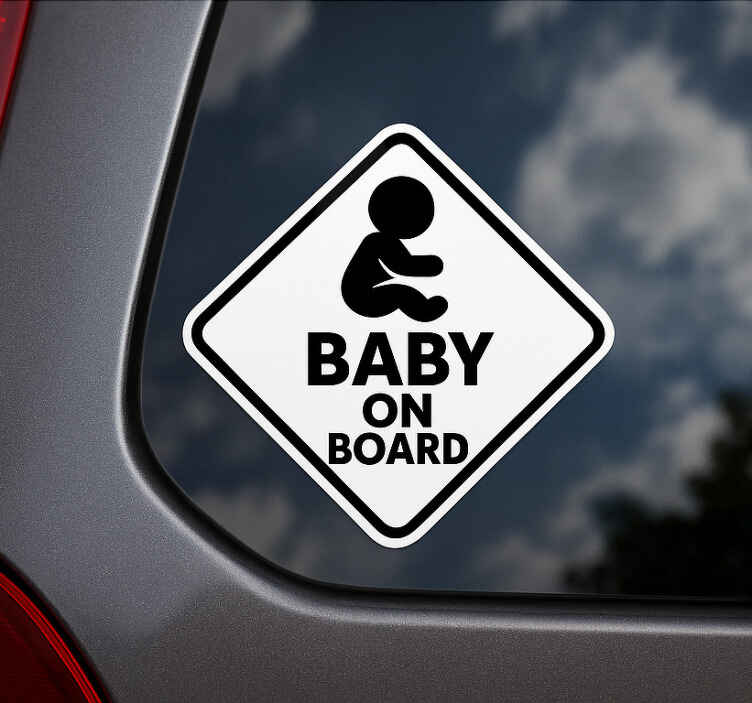 Zwart-wit ontwerp sticker baby aan board