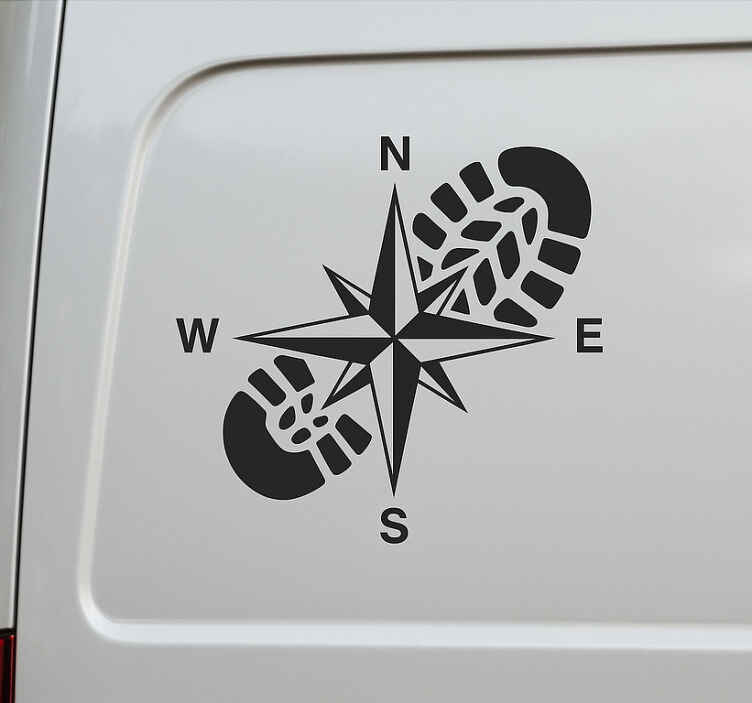 Compass Rose Shoe campervan decal