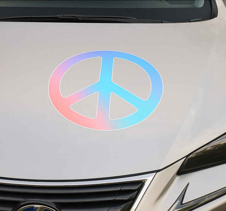 Chrome peace circle car sticker