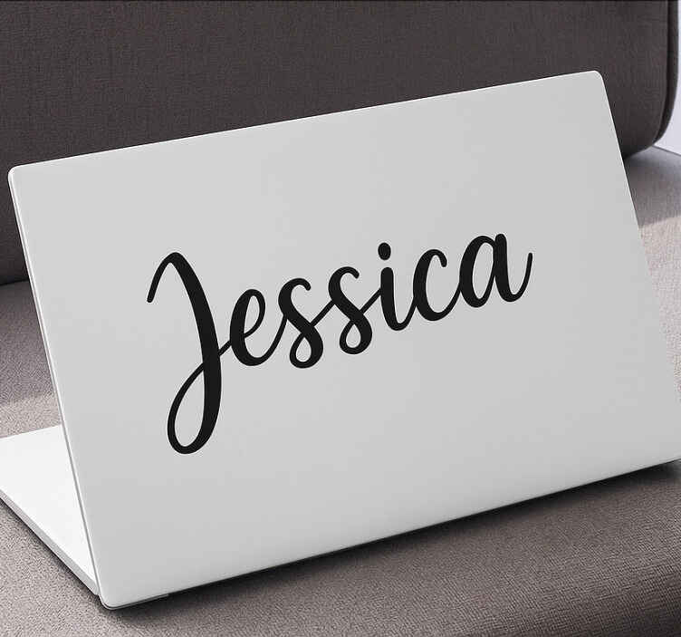 Custom cursive name laptop sticker