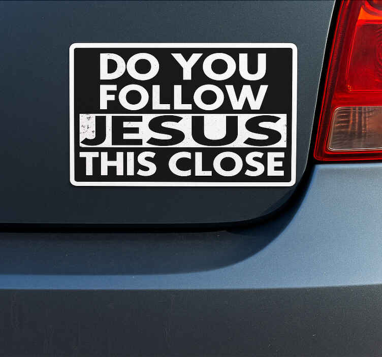 Jesus slogan in bold car sticker