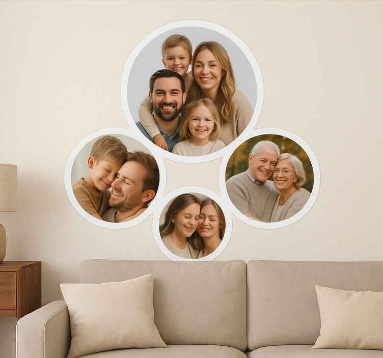 Round custom pictures living room wall sticker