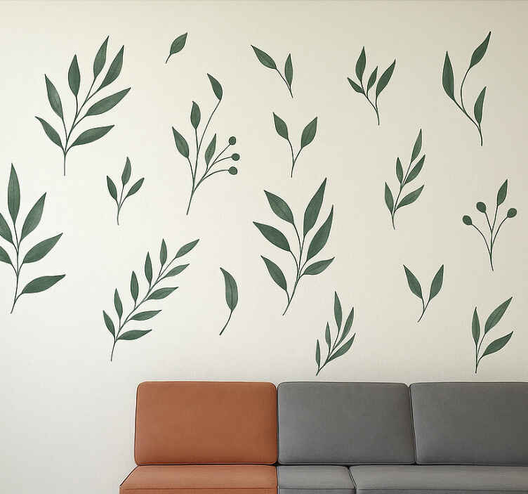 Natural Leaves living room wall sticker