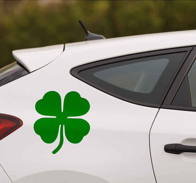 Car decal monocolour lucky clover design