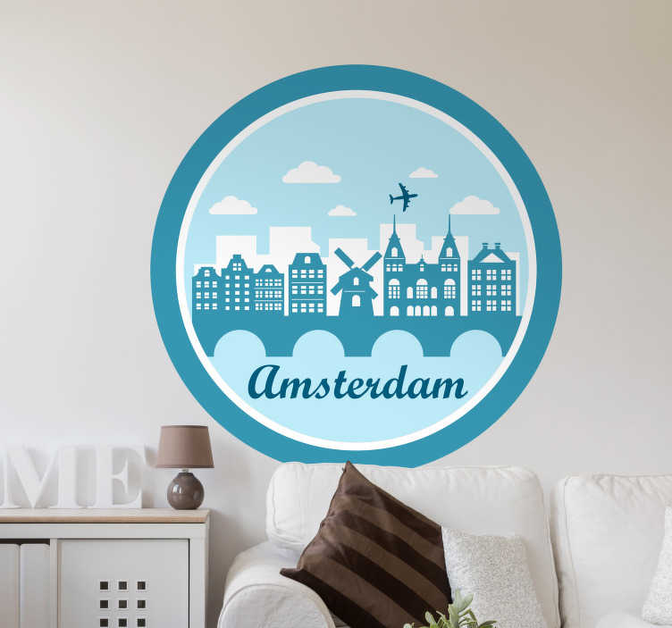 Muur stempel Amsterdam - TenStickers