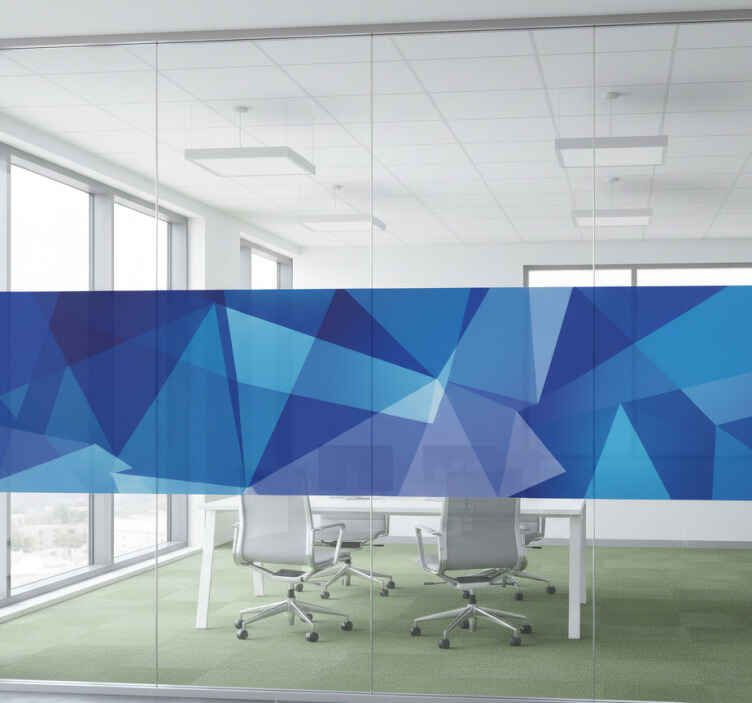 Blue translucent geometry window sticker