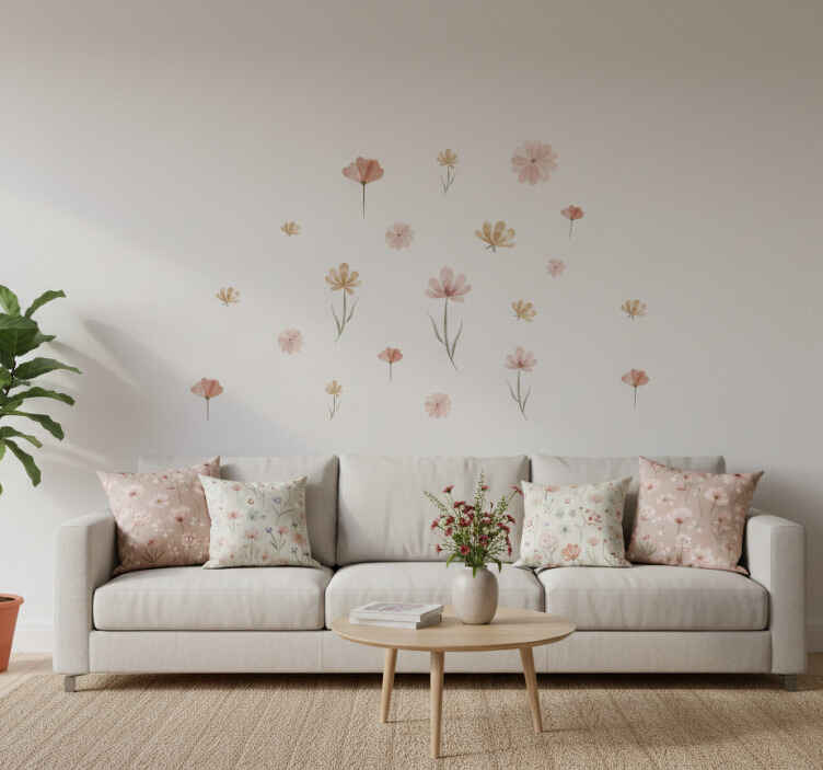 Wall decal wildflower bloom set