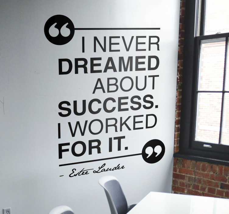 Dream about Success Quote Sticker - TenStickers