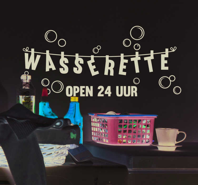 Raamstickers Wasserette waskamer - TenStickers