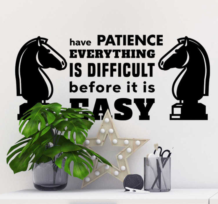 Horse Patience motivational sticker - TenStickers