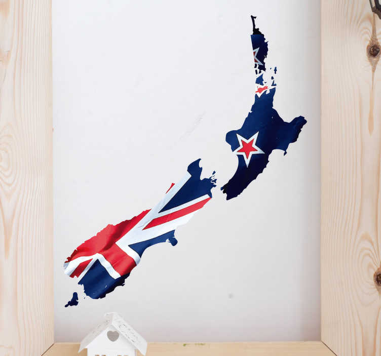 New Zealand Map flag decal - TenStickers