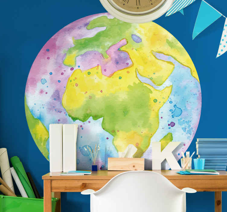 Colorful Worldwide Map world map wall sticker