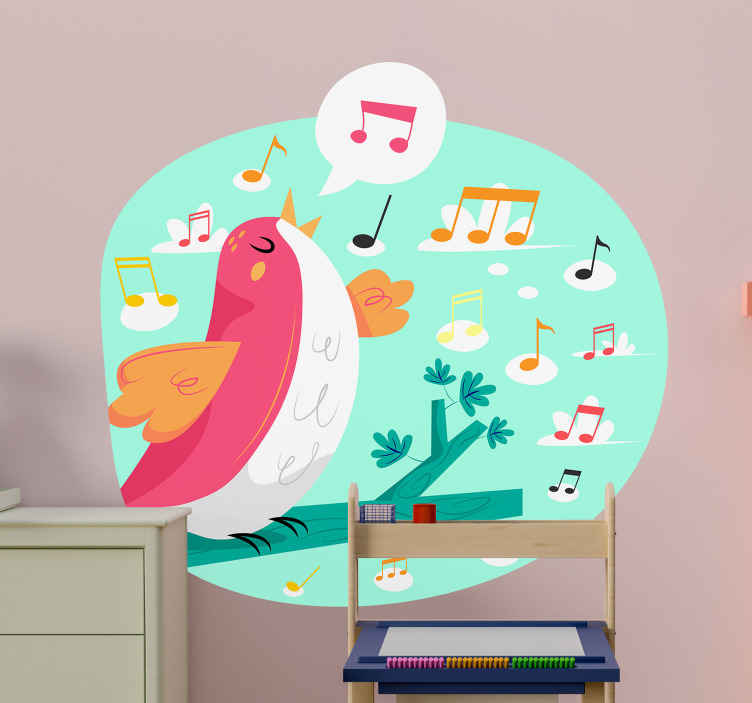 Ptičje in glasbene note ptičje nalepke - TenStickers