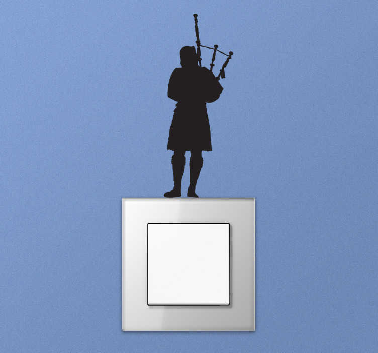 Bagpipe player light switch sticker - TenStickers