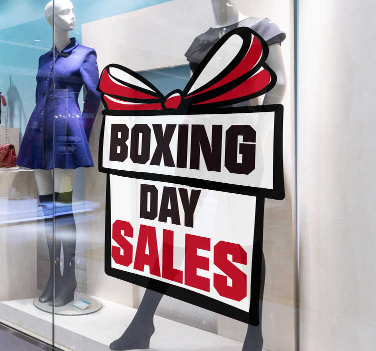Boxing day gift sales window decal - TenStickers