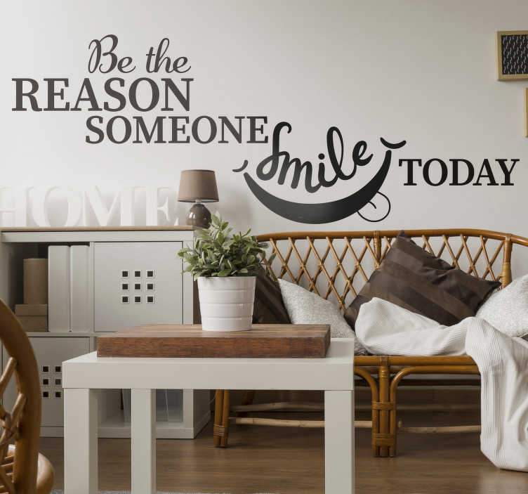 Smile today motivational sticker - TenStickers