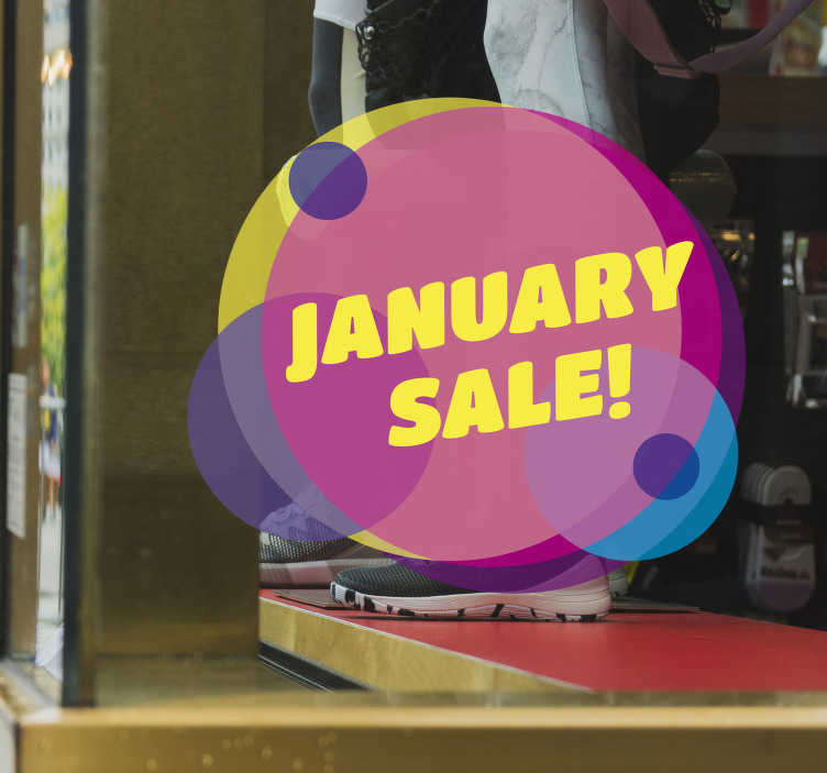 Circle January sale window decal - TenStickers
