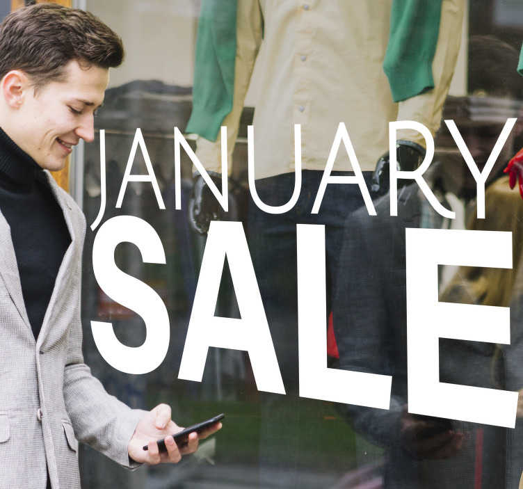 Elegant January sale window decal - TenStickers