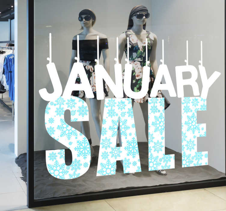 January snowflakes window decal - TenStickers