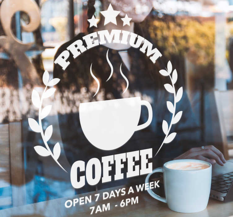 Coffees showcase customisable service decal - TenStickers