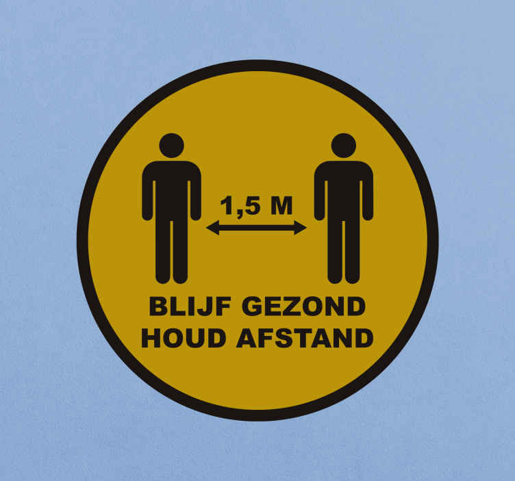 Aanwijzingen stickers afstand houden blijf gezond - TenStickers