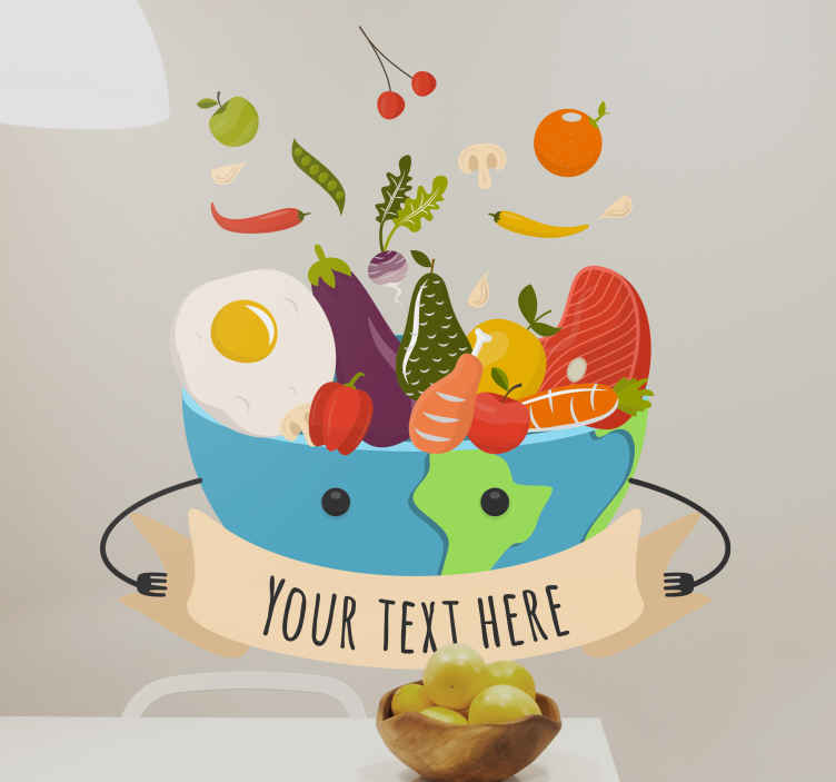 food illustration with personalized text decal - TenStickers