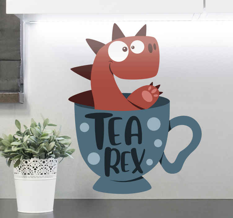 Tea-rex drink wall sticker - TenStickers