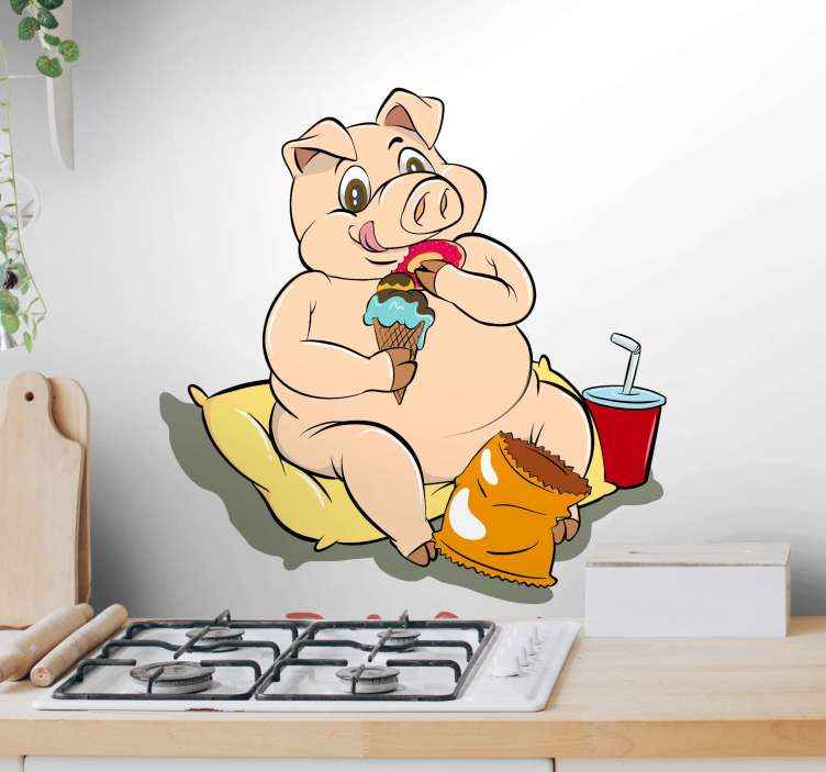 Pig out decals for furniture - TenStickers