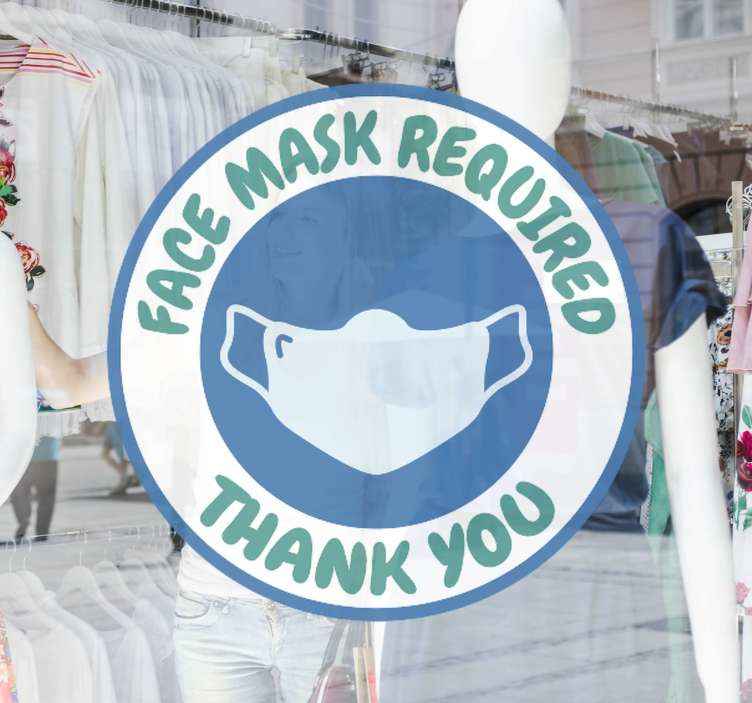 Face Mask required sign Health wall sticker - TenStickers