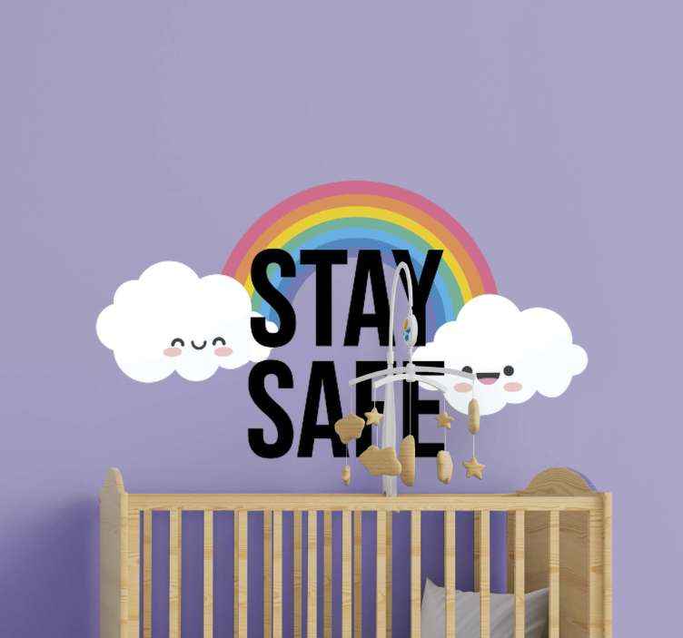 Stay safe Rainbow educational sticker - TenStickers