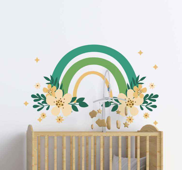 Floral modern cartoon rainbow flower wall decor - TenStickers