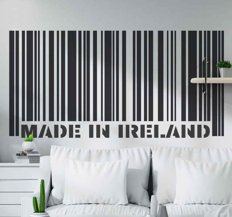 Made in Ireland barcode city decal - TenStickers