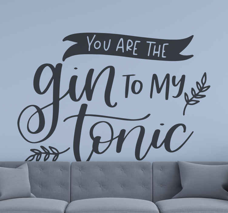Love gin & tonic drink wall decal - TenStickers