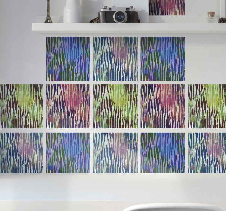 Abstract Zebra texture tile transfer - TenStickers