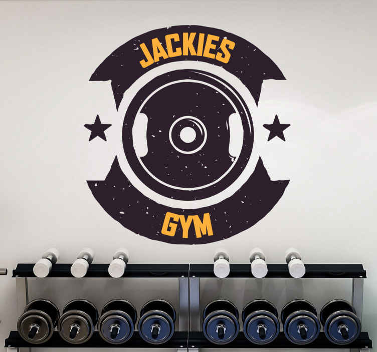 Personalised Gym text sticker - TenStickers