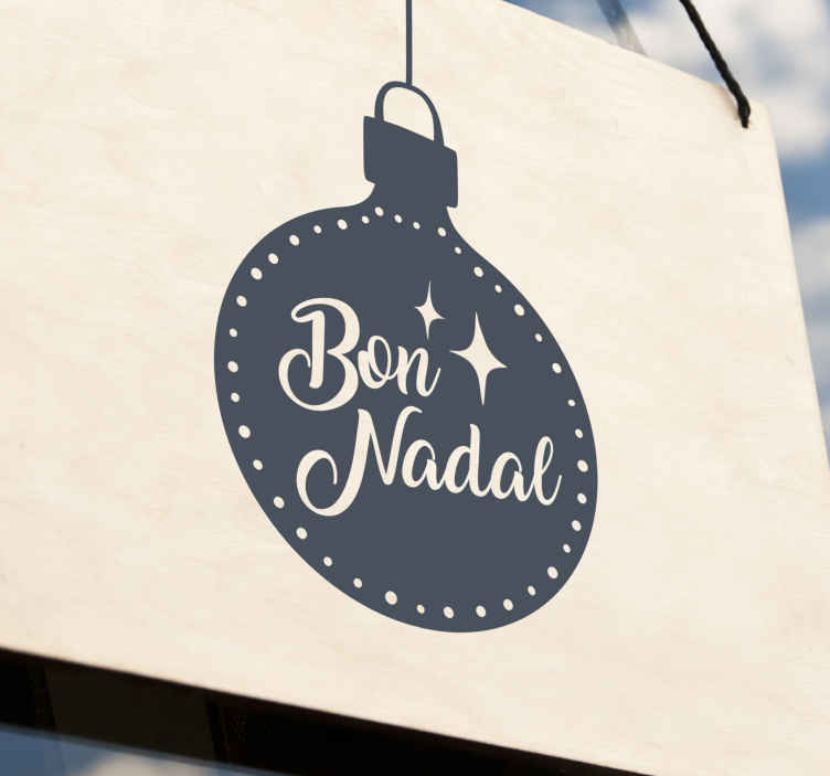 Vinilo navidad bon nadal en bola con estrellas - TenVinilo