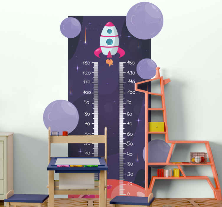 Rocket height chart sticker - TenStickers