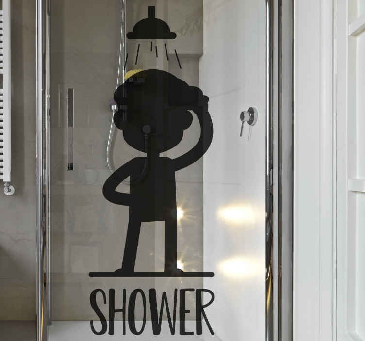 Shower man shower sticker - TenStickers