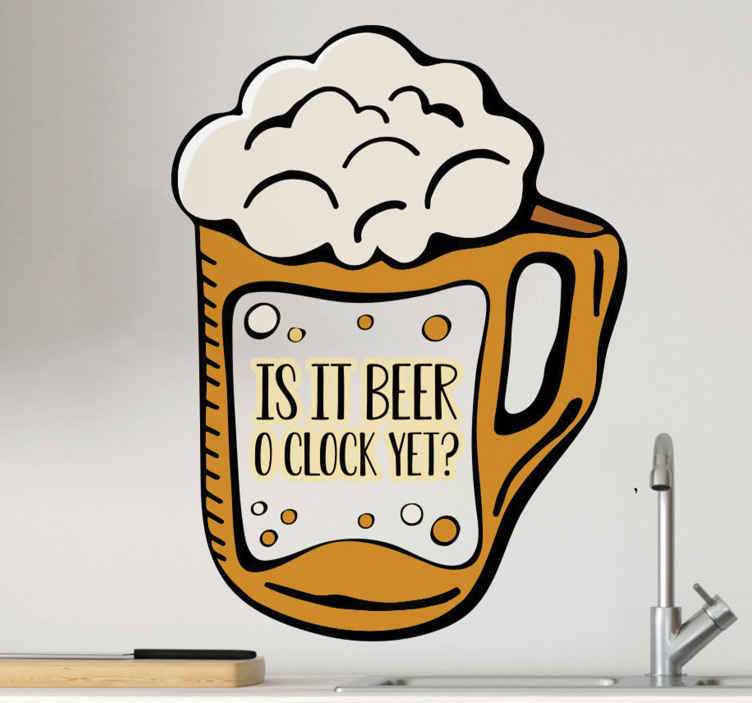 Beer o'clock drink wall decal - TenStickers