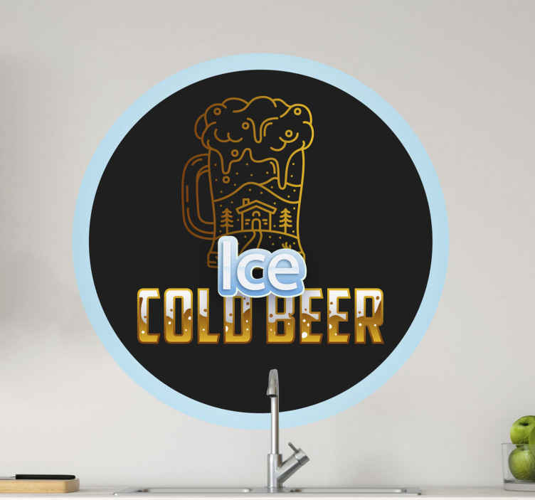 Ice cold beer drink wall sticker - TenStickers