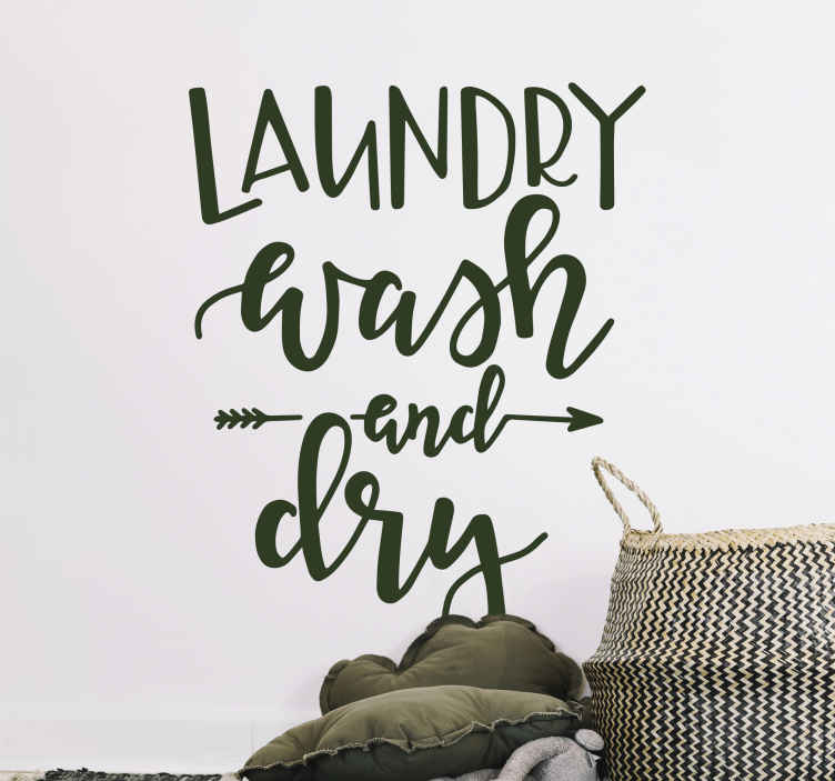 Laundry wash and dry monocolor home sticker - TenStickers