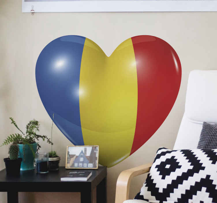 Flag roman flag heart decal - TenStickers