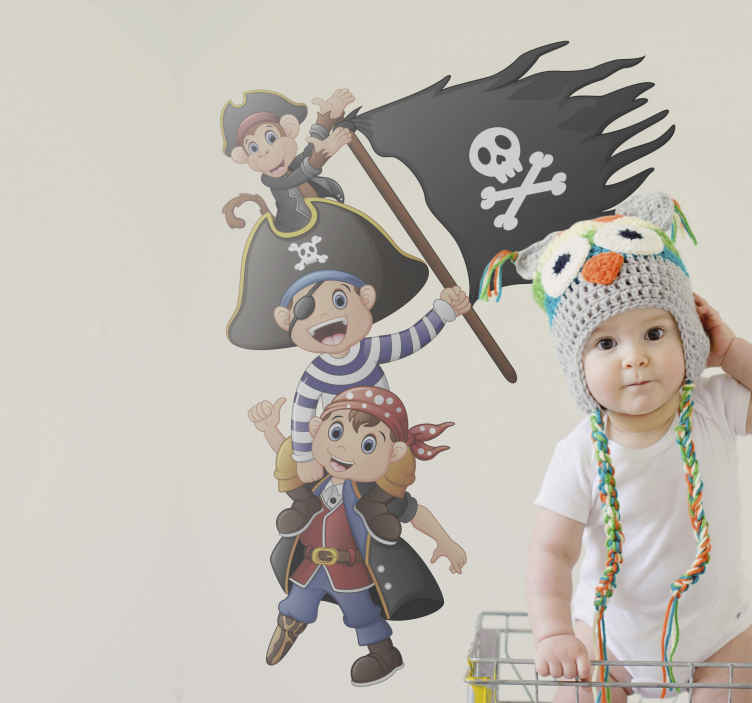 Wall stickers for kids playful pirate crew