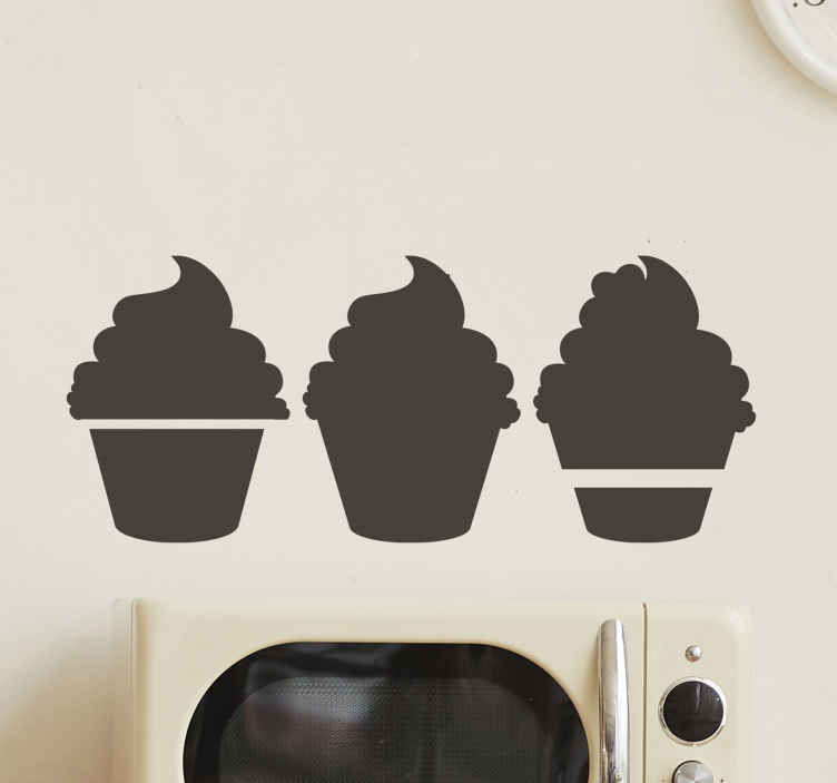 Fridge sticker cupcake silhouettes