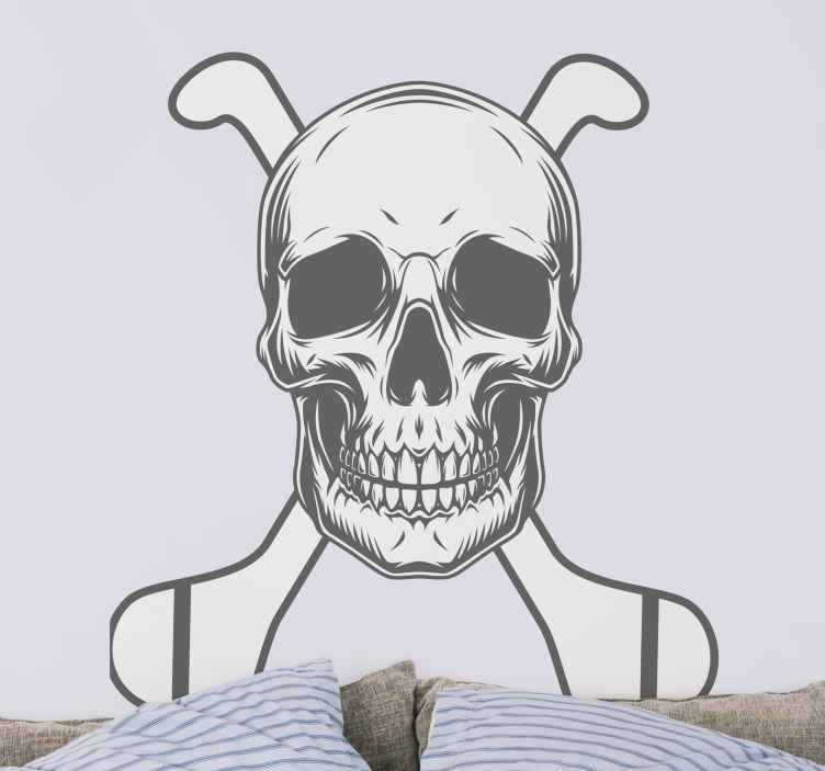 Hurling Skull wall decal - TenStickers