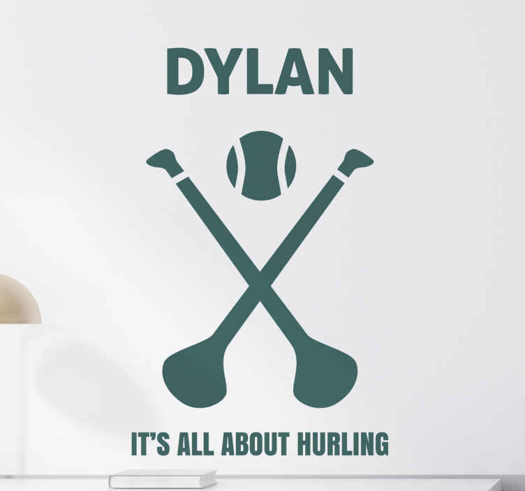 Personalized it's all about hurling wall decor - TenStickers